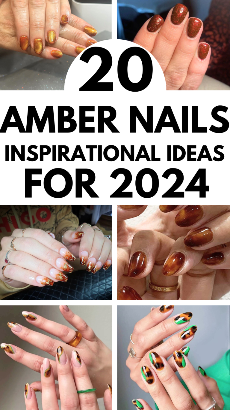 20 Amber Nails Design Ideas for 2024 – Scan to Talk