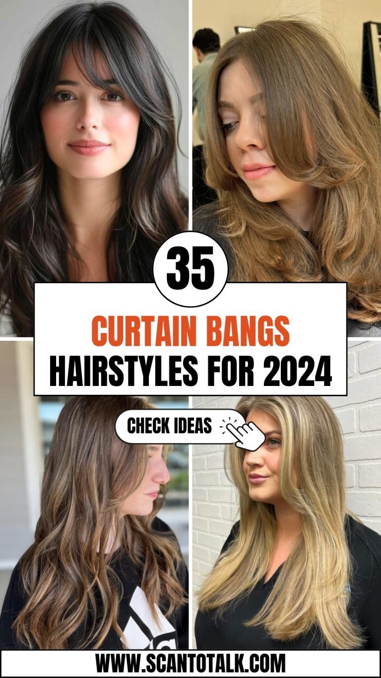 35 Curtain Bangs Hairstyles for 2024 – Scan to Talk