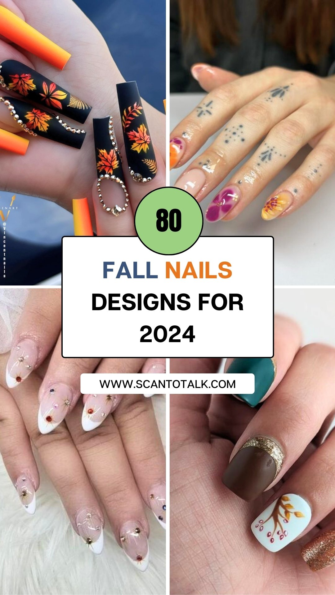 80 Fall Nails Designs for Your Autumn Manicure in 2024 – Scan to Talk