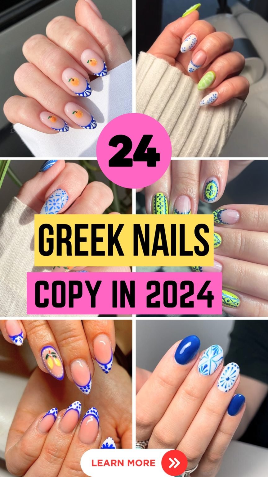 24 Greek Nails Designs Must Try in 2024 – Scan to Talk