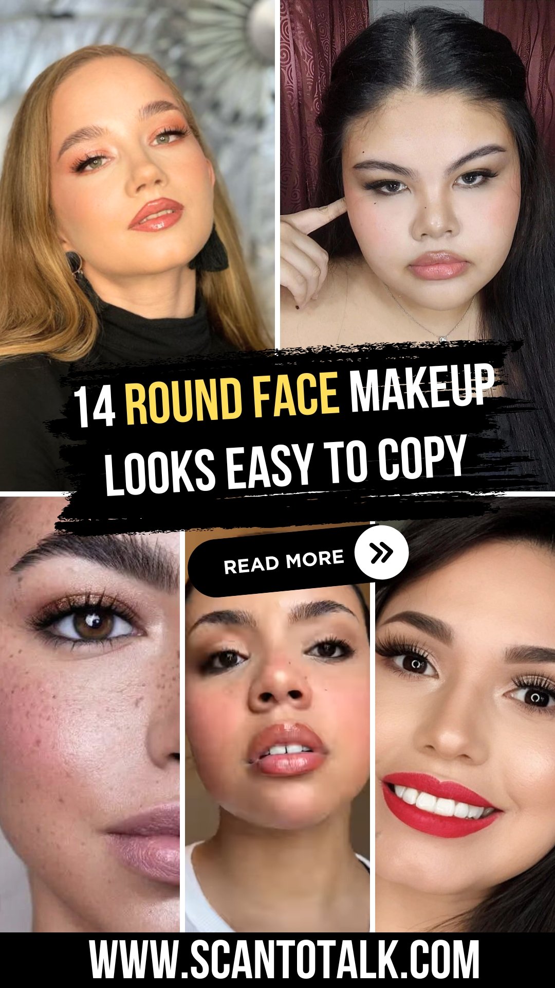 14 Round Face Makeup Looks [Best to Copy] - Scan to Talk