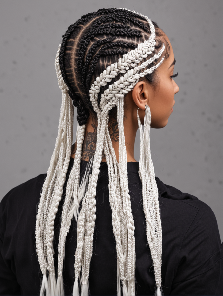 25 Half Lemonade Braids Half Box Braids [Upgraded for 2025] - Scan to Talk