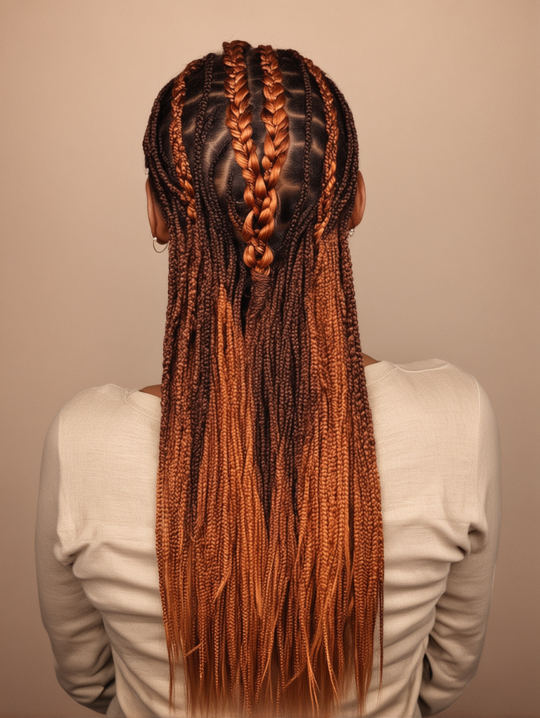 25 Half Lemonade Braids Half Box Braids [Upgraded for 2025] - Scan to Talk