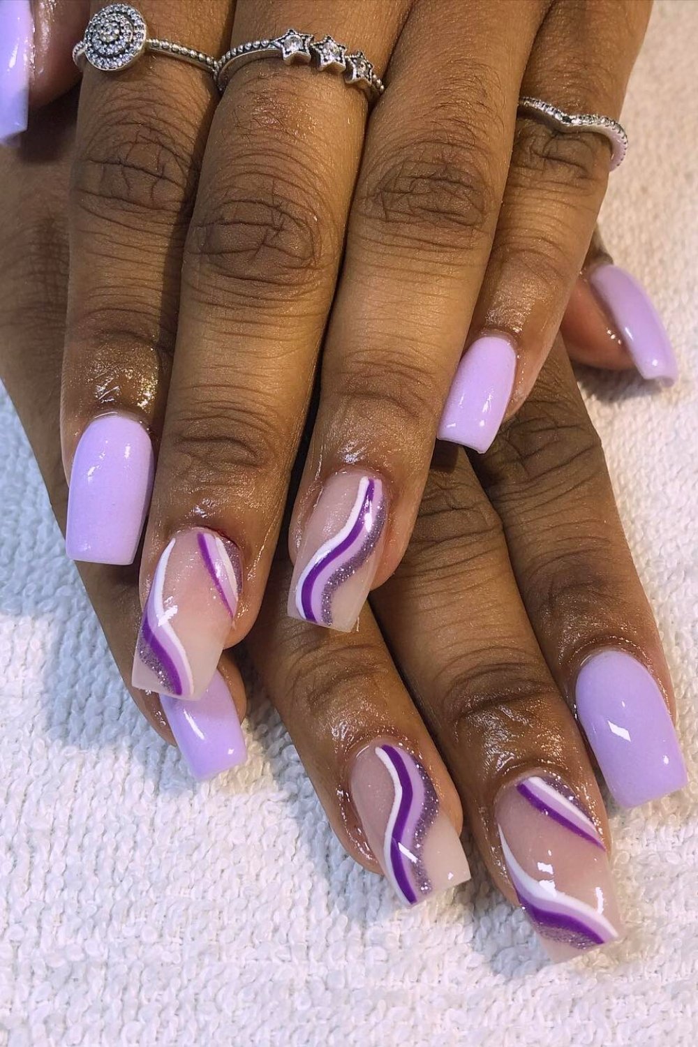 20 Purple Swirl Nails - Scan to Talk