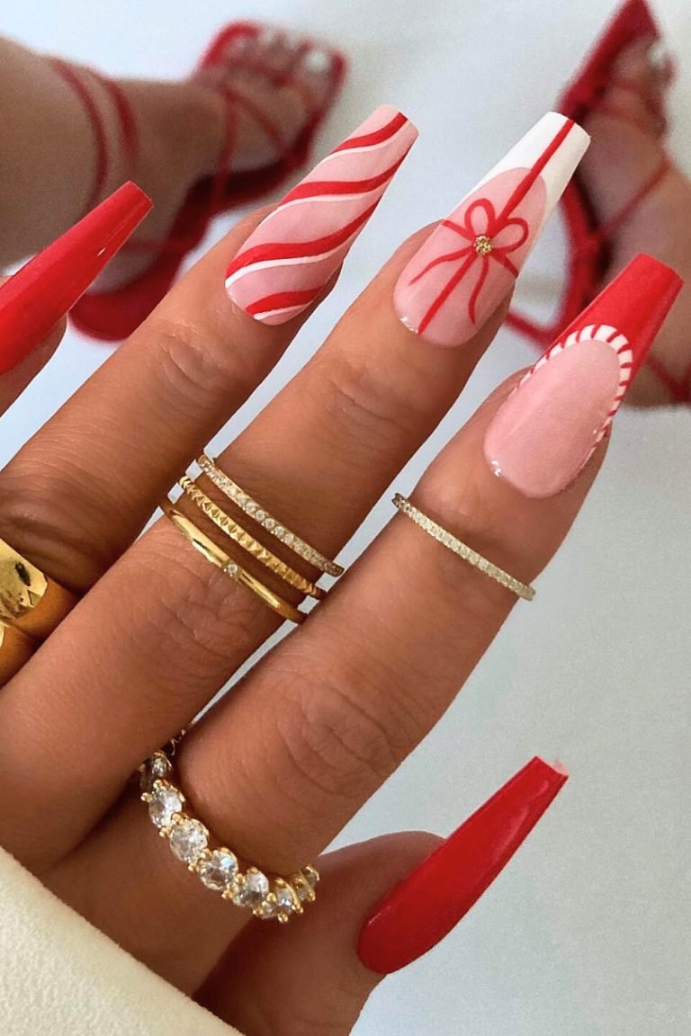 20 Red Swirl Nails - Scan to Talk