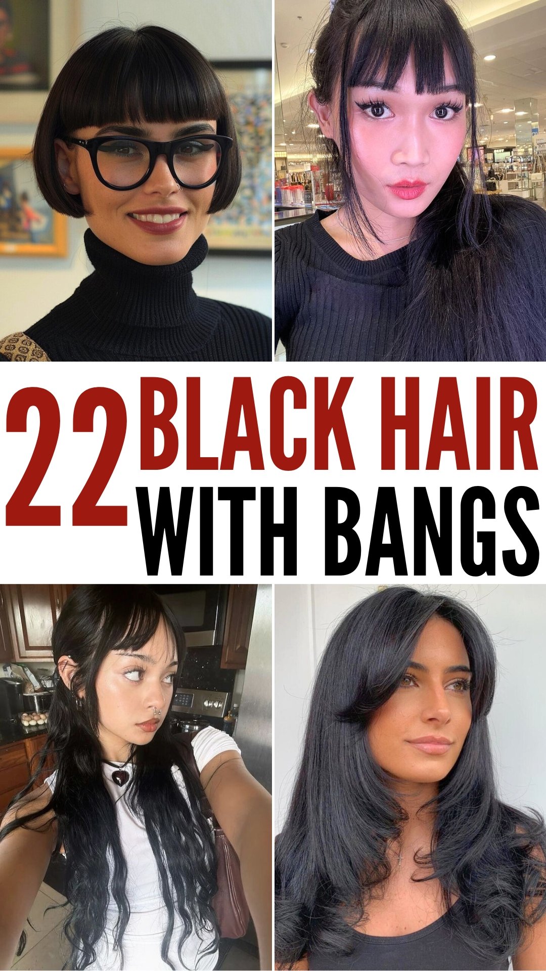 22 Gorgeous Black Hair Bangs Styles to Elevate Your Look - Scan to Talk