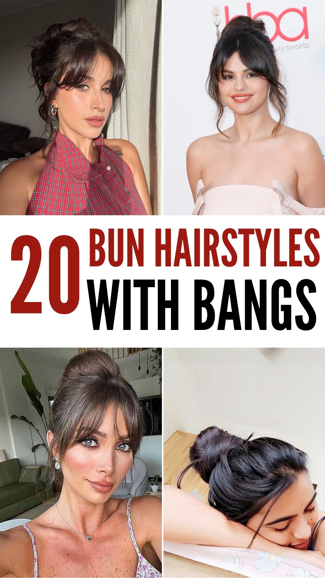 20 Chic Bun with Bangs Hairstyles for Every Occasion - Scan to Talk